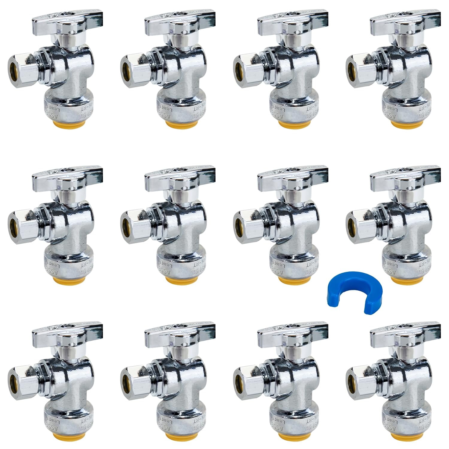 SUNGATOR 12-Pack Angle Stop Valve, Angle Water Shut Valve 1/2 x 3/8 ...