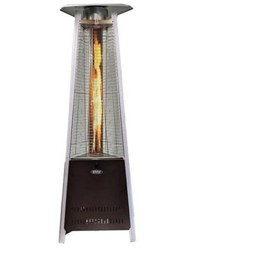 Hiland NG-GT-BRZ Natural Gas Commercial Glass Tube Patio Heater w ...