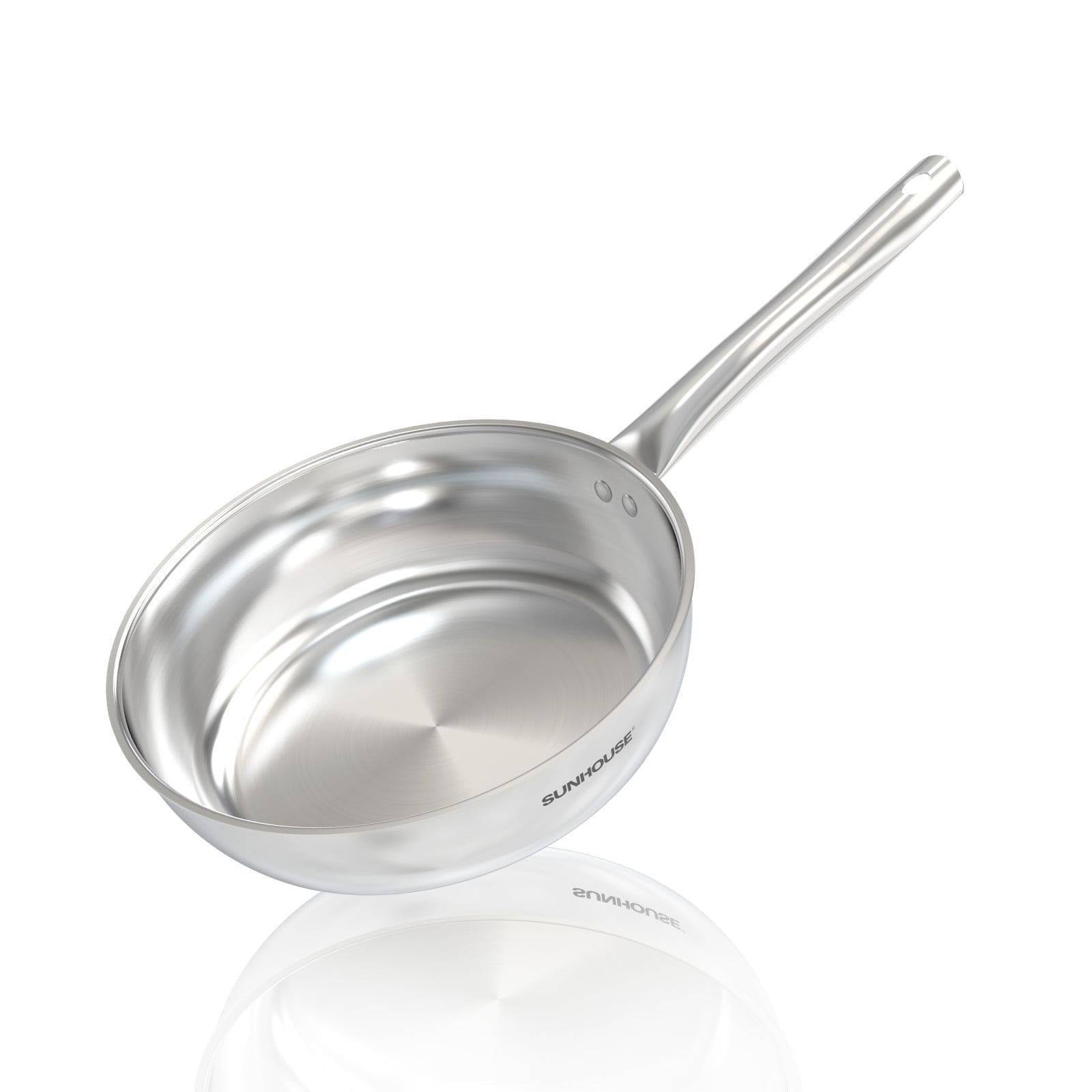 SUNHOUSE 10 Inch Stainless Steel Frying Pan, 18/10 Stainless Steel Pan ...