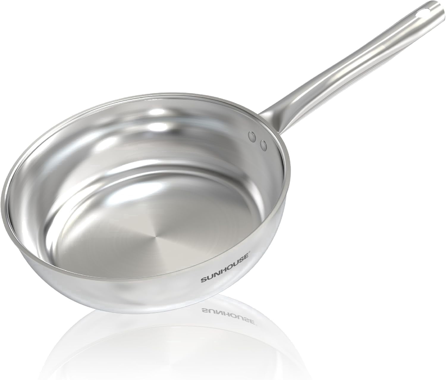 Sunhouse 8 Inch 18/10 Stainless Steel Frying Pan, Stay Cool Handle ...