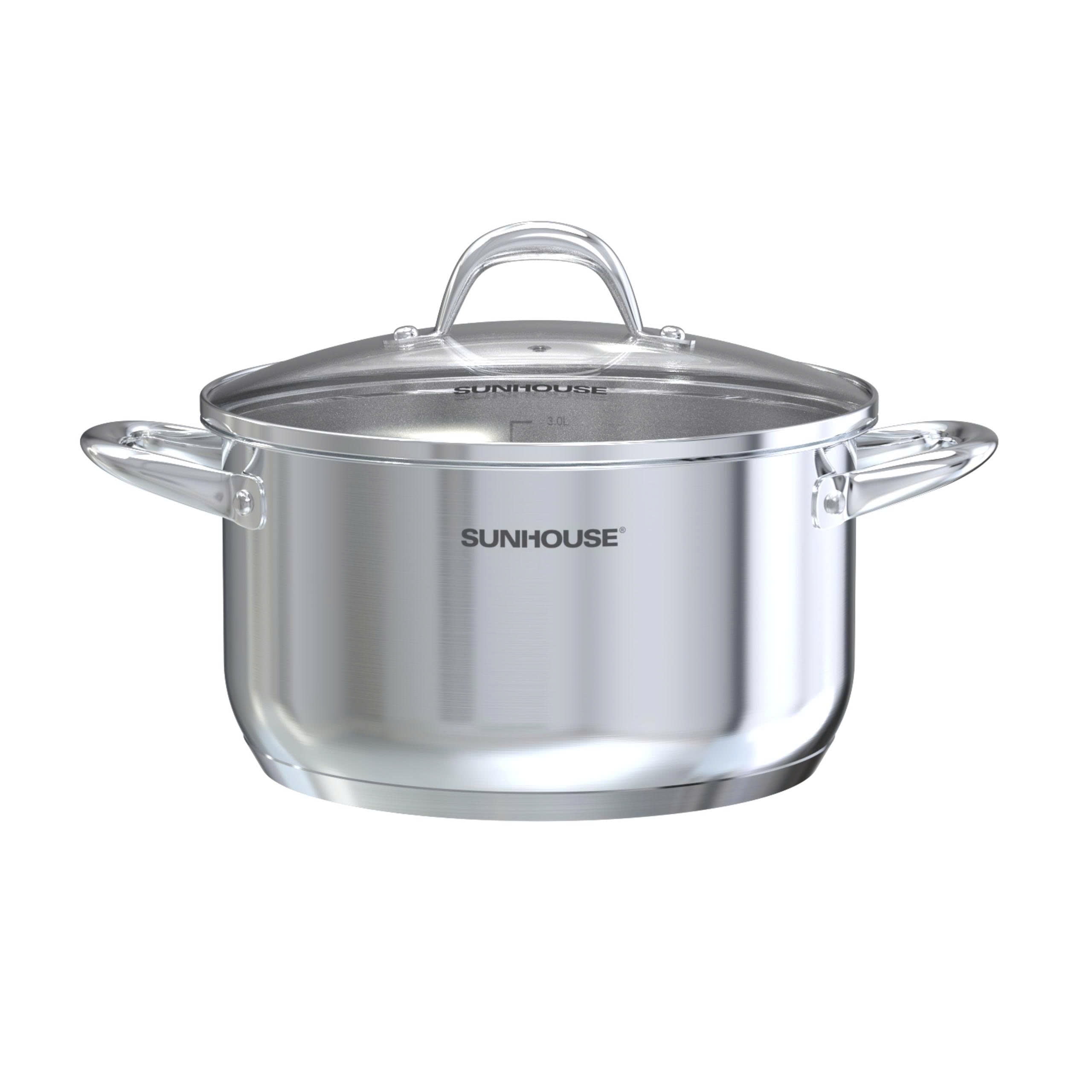 SUNHOUSE Stainless Steel Stock Pot - 7 Quart Heavy-Duty Induction ...