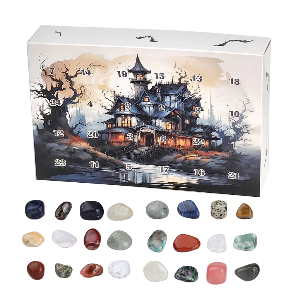 SUNHUFA 2024 Halloween Rocks Minerals Countdown Calendar 24 Days Ore ...