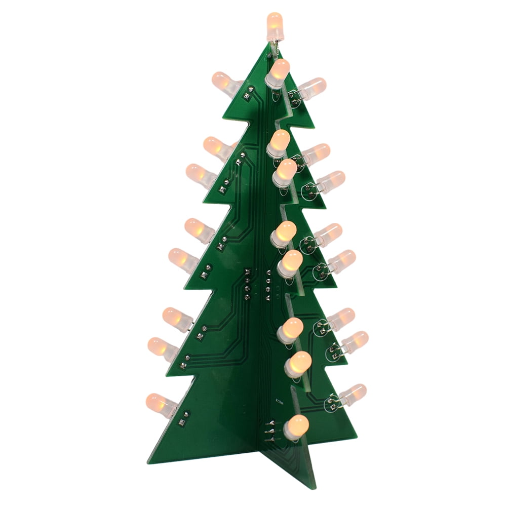 SUNHUFA 3D Christmas Tree Soldering Kit 3 PCB RGB Flashing LED Fun Suite DIY 3D Christmas Tree ...