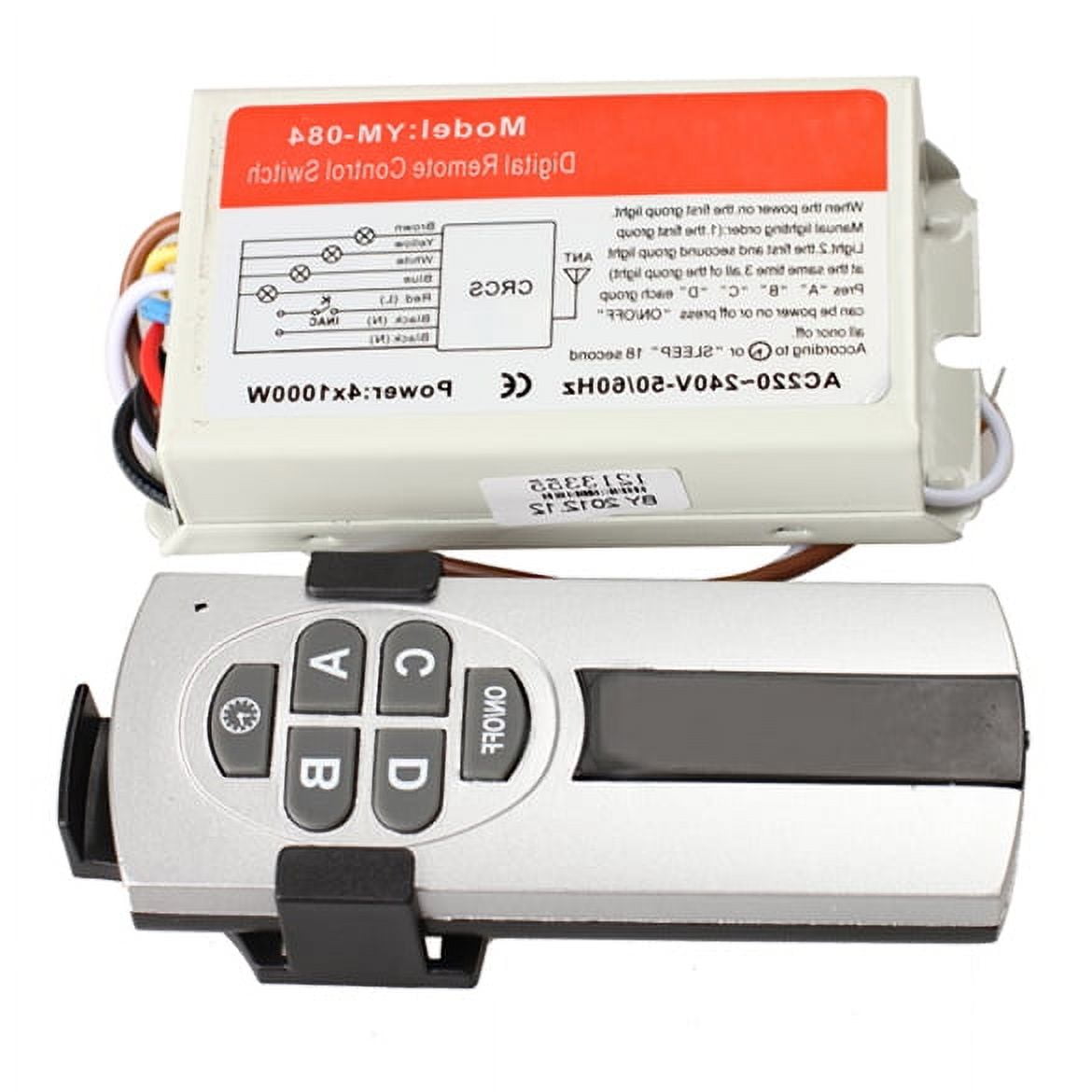 SUNHUFA 4 Ports Wireless Remote Control Switch AC200V-240V 4 Ways ...