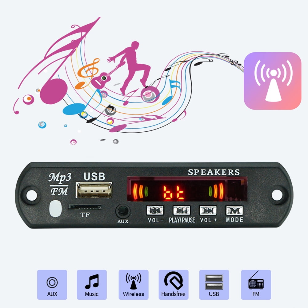 SUNHUFA Car MP3 WMA Decoder Board Bluetooth-Compatible5.0 USB TF FM ...