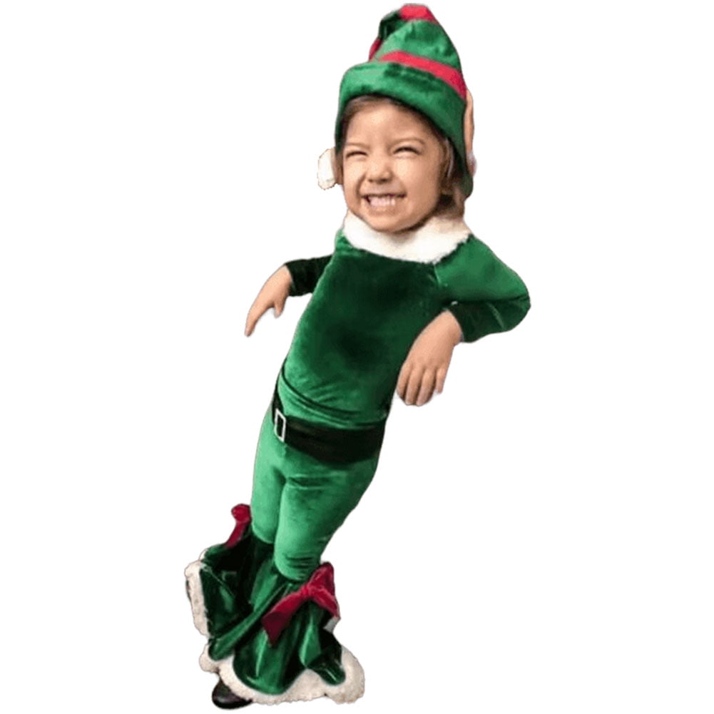 SUNHUFA Christmas Elf Attire Clothes Set Bell Bottoms Carnival Party ...