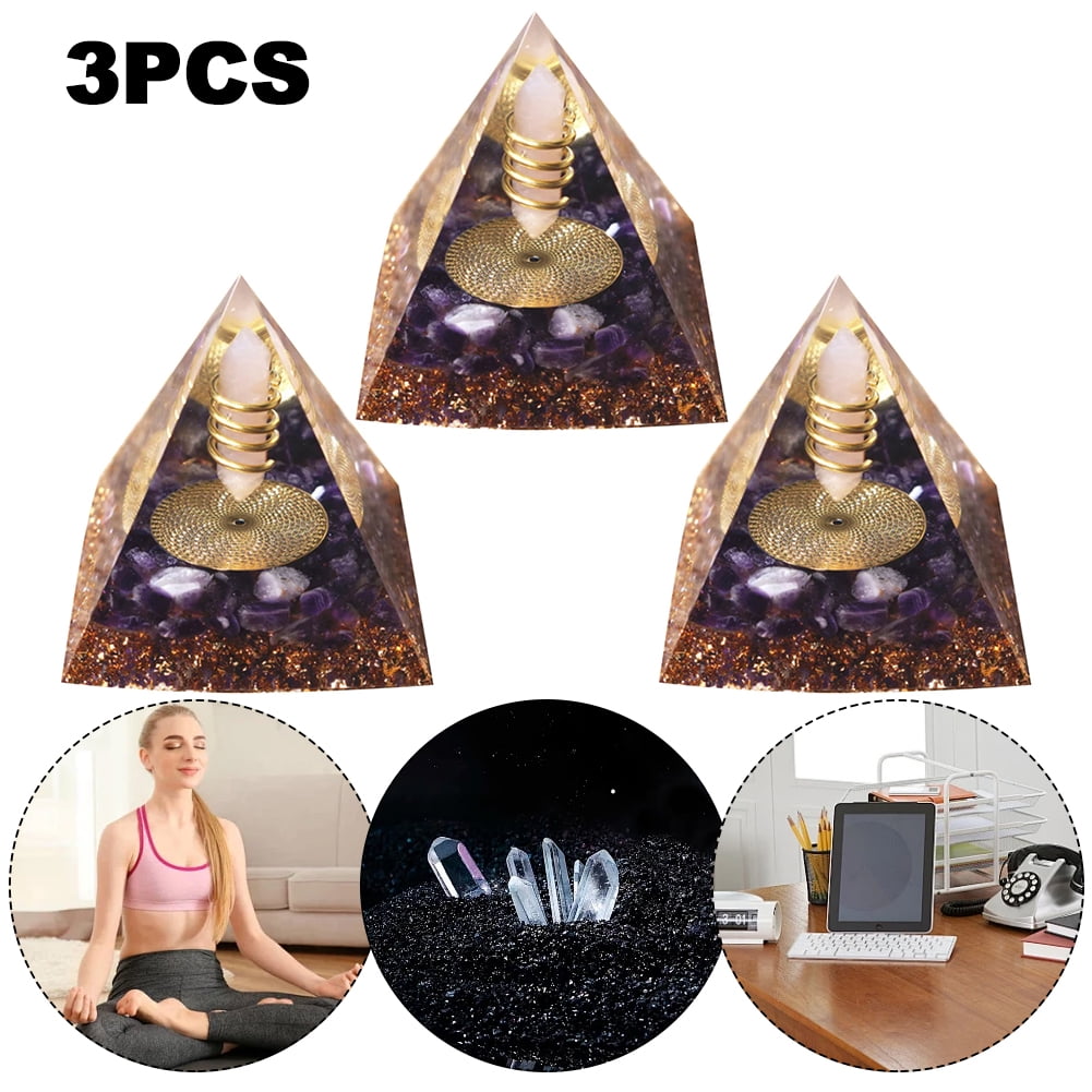 SUNHUFA Orgonite Chakra White Crystal Natural Orgone Pyramid Reiki ...