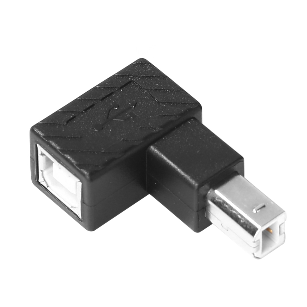 SUNHUFA USB 2.0 Type B Male to Female Extension Adapter Right Angled 90 ...