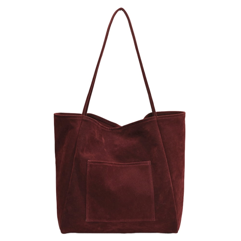 SUNHUFA Women Suede Tote Bag Large Capacity Satchel Purse Solid Handbag ...