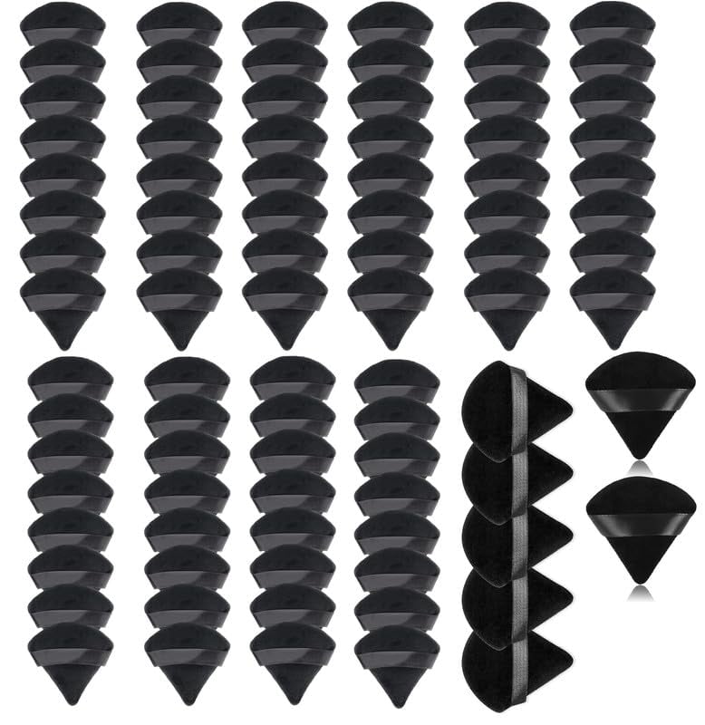 SUNISA 86 Pieces Triangle Cosmetic Loose Powder Puffs Washable Reusable ...