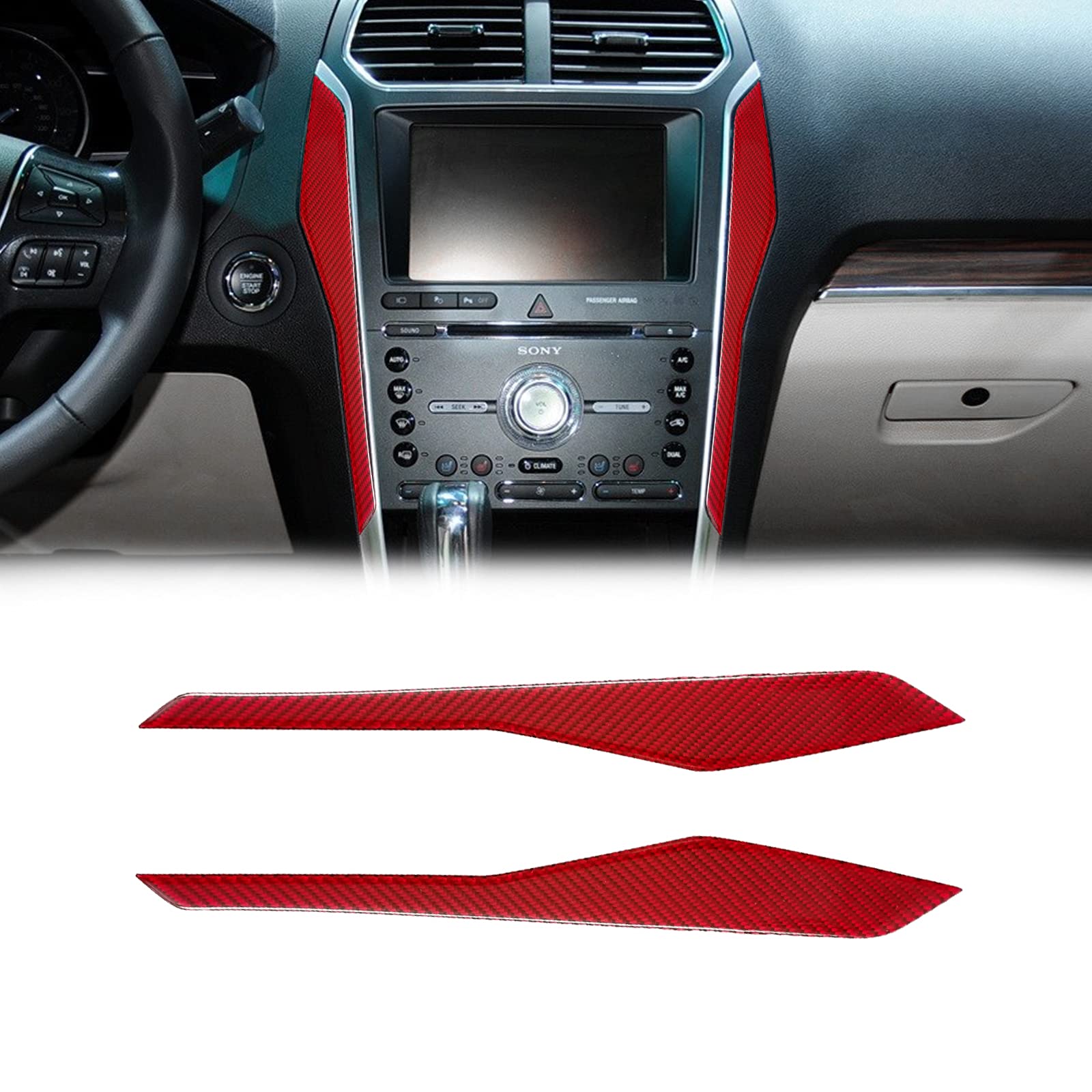 SUNJIKA Compatible with 2PCS RRF12 Carbon Fiber Center Console ...