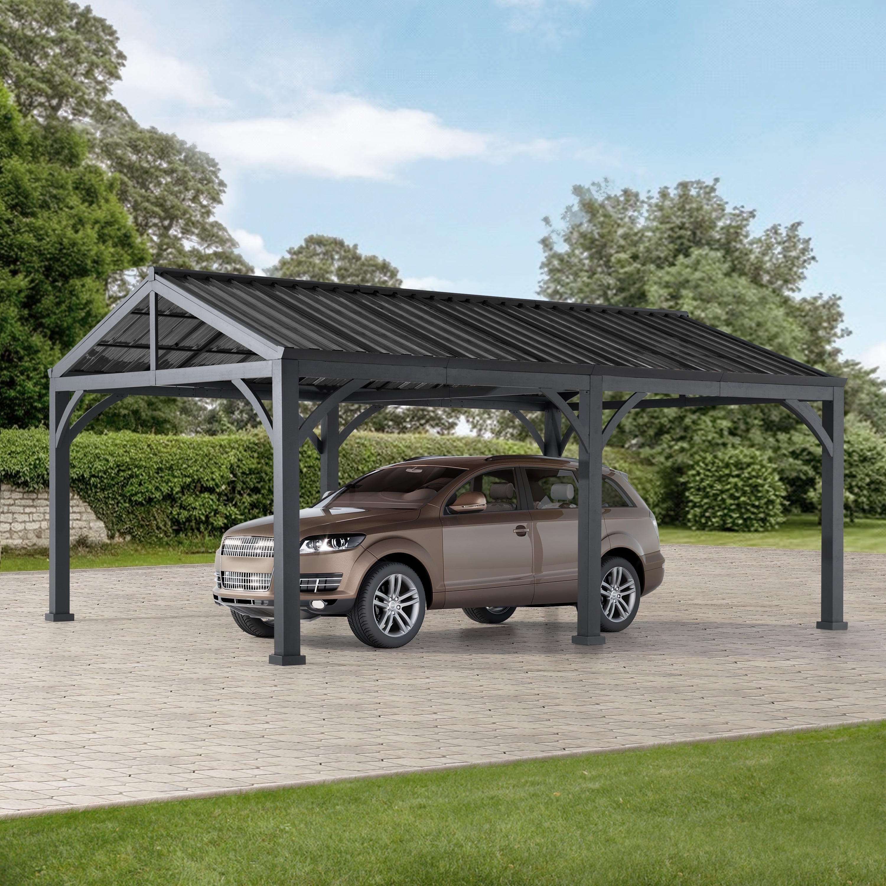 AutoCove 20x14 ft. Newville Carport, Heavy Duty Outdoor Canopy with ...