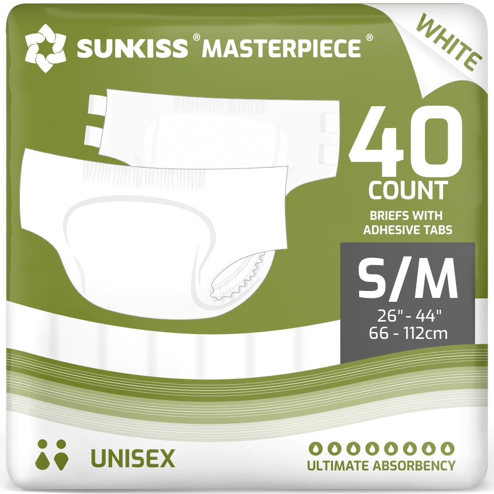 SUNKISS Masterpiece Adult Diapers with Tabs, Unisex Disposable ...