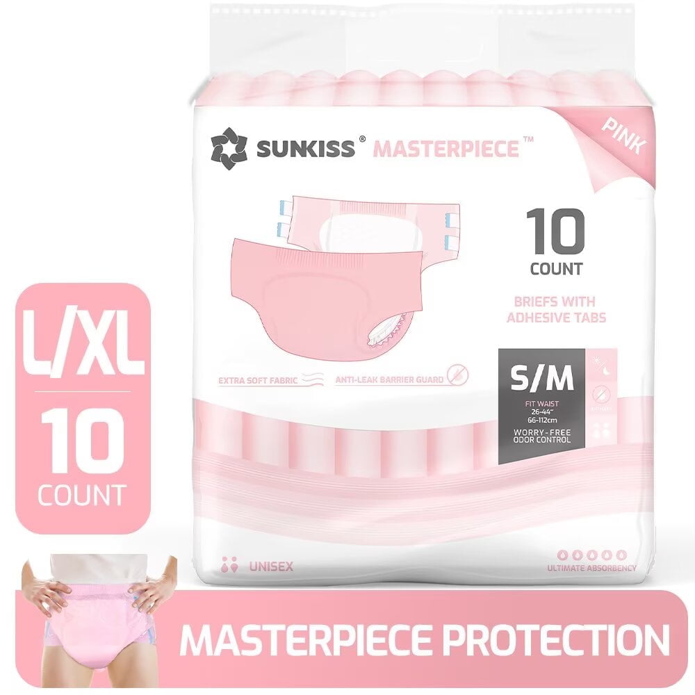 SUNKISS Masterpiece Adult Diapers with Tabs, Unisex Disposable ...