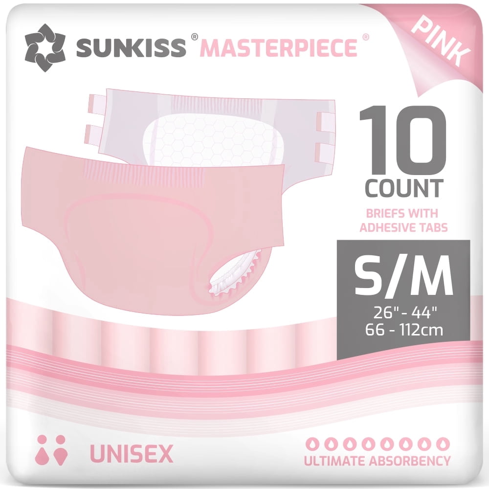 SUNKISS Masterpiece Adult Diapers with Tabs, Unisex Disposable ...
