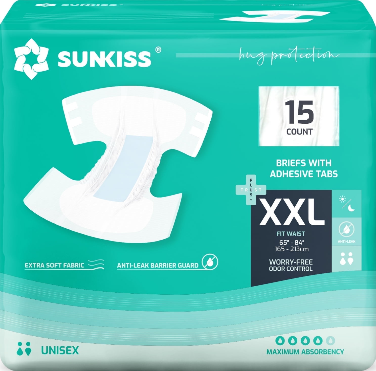 SUNKISS TrustPlus Adult Diapers with Maximum Absorbency, Disposable ...