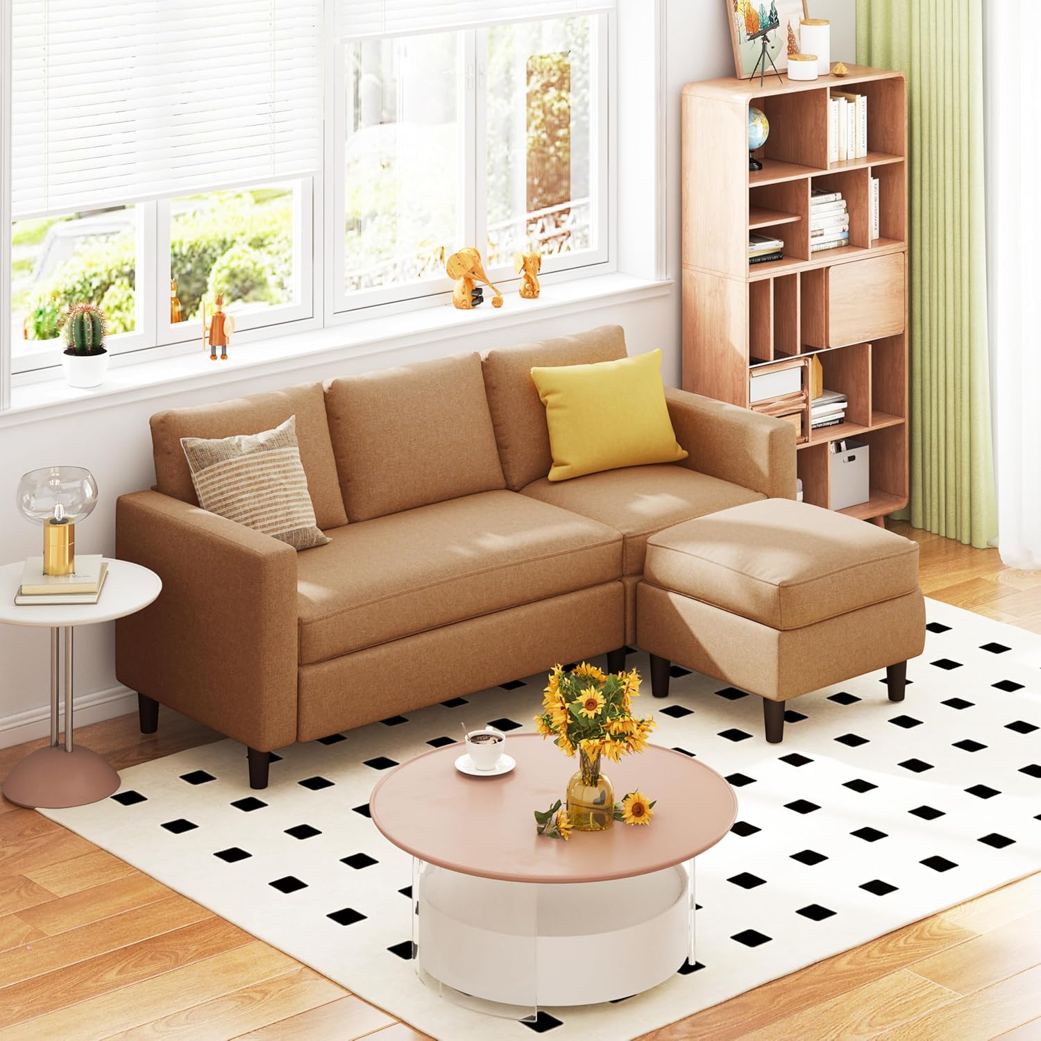 SUNLEI L Shaped Small Couches for Living Room, Sectional Sofa with ...