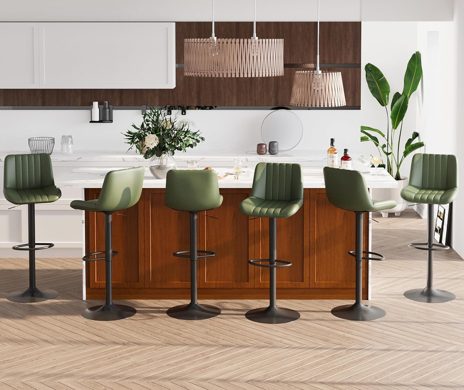 SUNLEI Swivel Swivel Bar Stools Set, Barstools Counter Height with ...