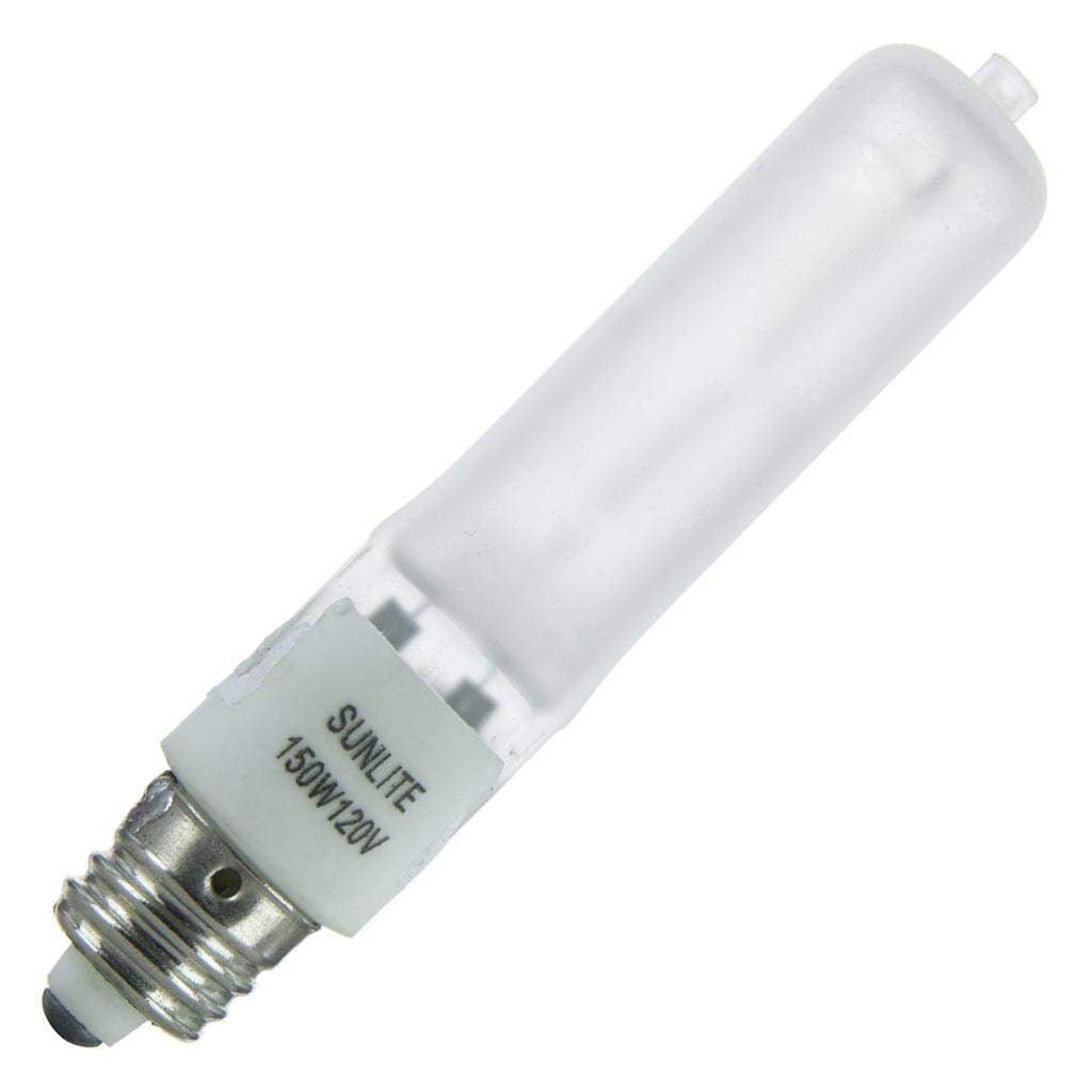 SUNLITE 150w Single Ended T4 E11 Mini Candelabra Frost Halogen Lamp ...