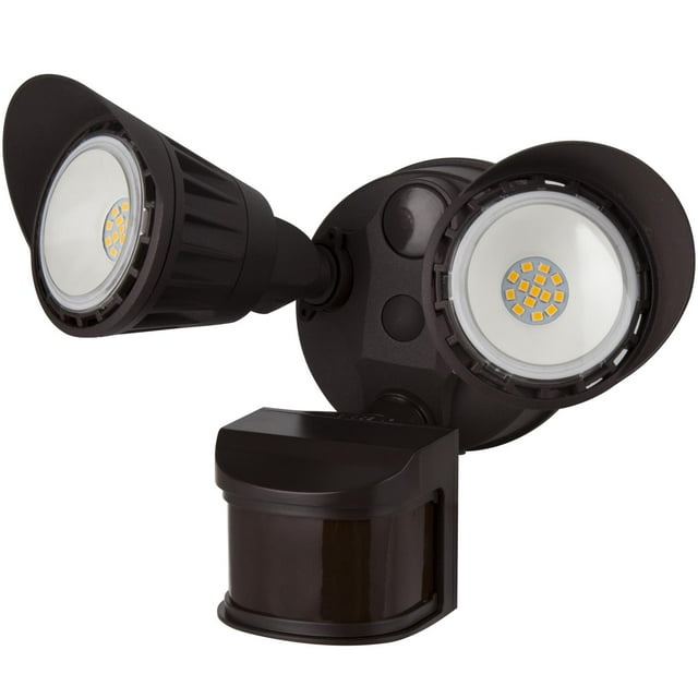 SUNLITE 20W LED Dual Head Security Light with Motion Sensor and ...