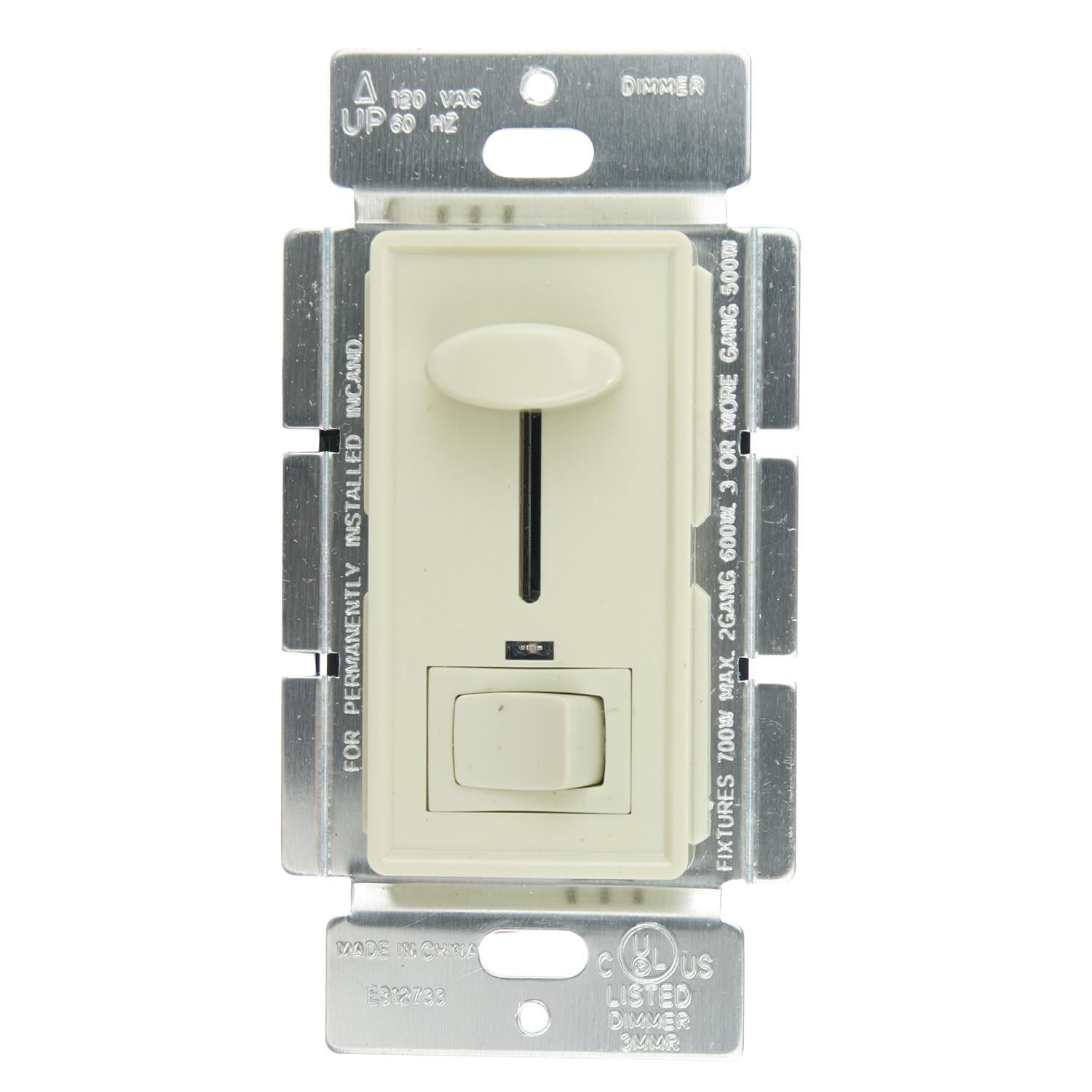 SUNLITE Slide Dimmer with On/Off Switch 700w 120v, Ivory - Walmart.com