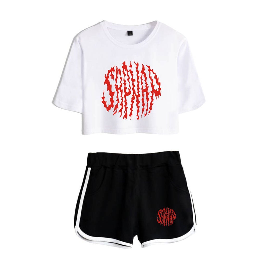 SUNLON Sapnap Merch Dream SMP Crop Top and Shorts Set Anime Cosplay ...