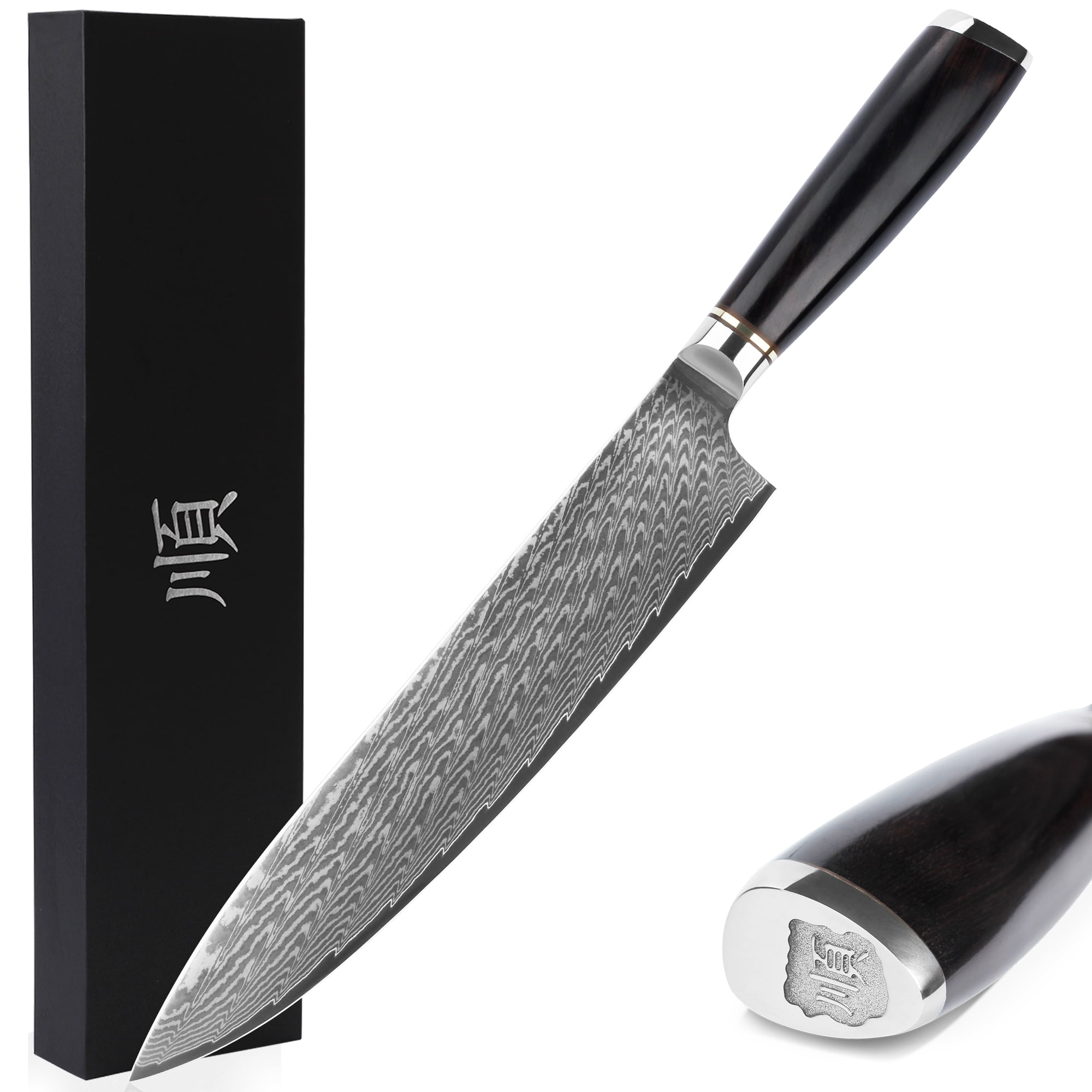 SUNLONG Chef's Knives 10 inch - Pro Gyuto Japanese Damascus Natural ...