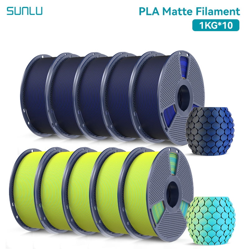 SUNLU 10KG Dual Color Matte 3D Printer Filament 1.75mm 1kg +/- 0.02mm ...