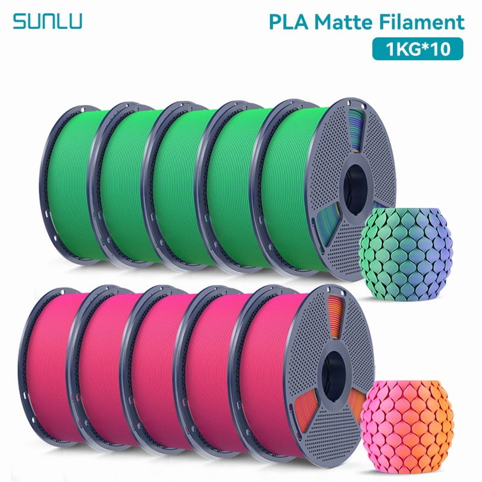 SUNLU 10KG Dual Color Matte 3D Printer Filament 1.75mm 1kg +/- 0.02mm ...