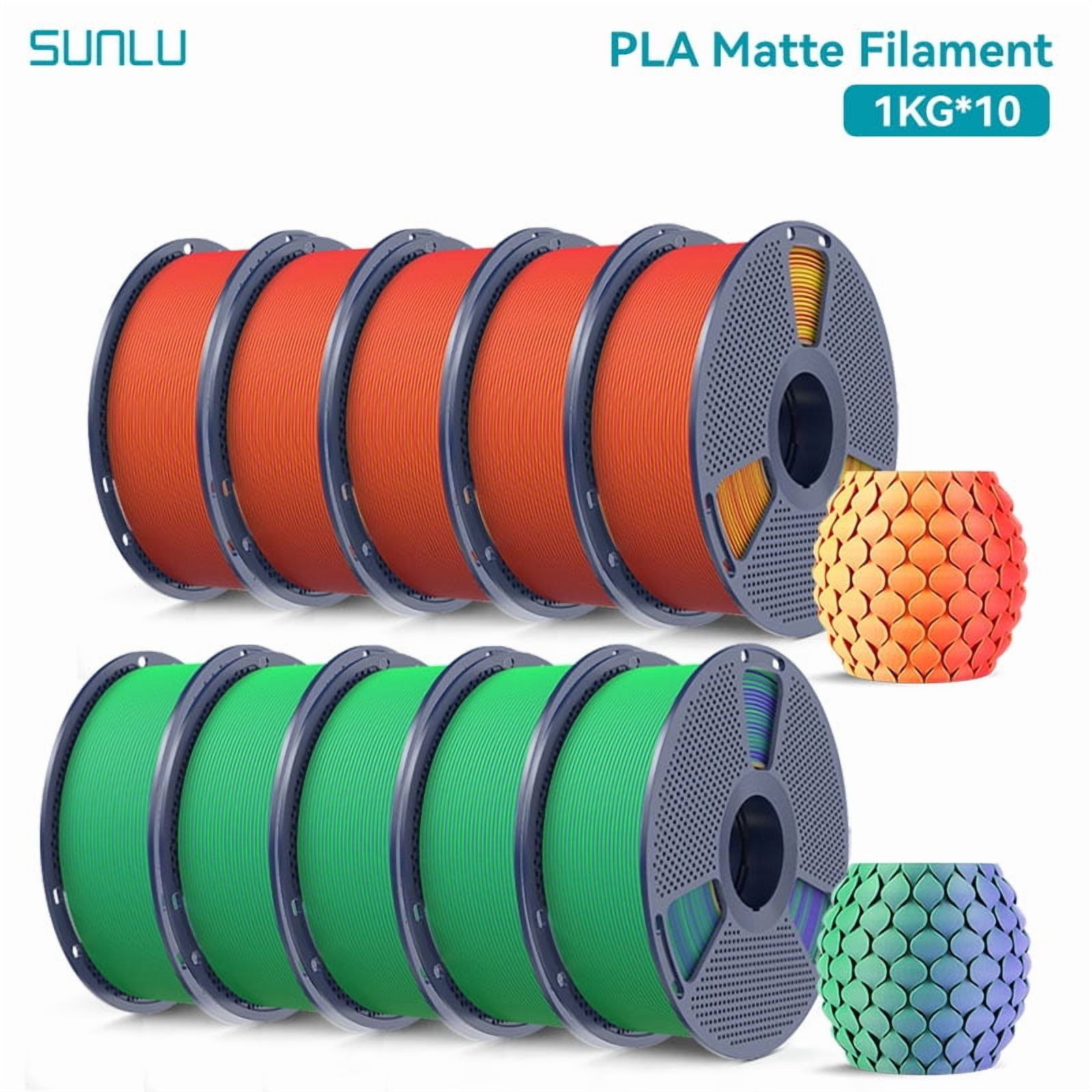 SUNLU 10KG Dual Color Matte 3D Printer Filament 1.75mm 1kg +/- 0.02mm ...