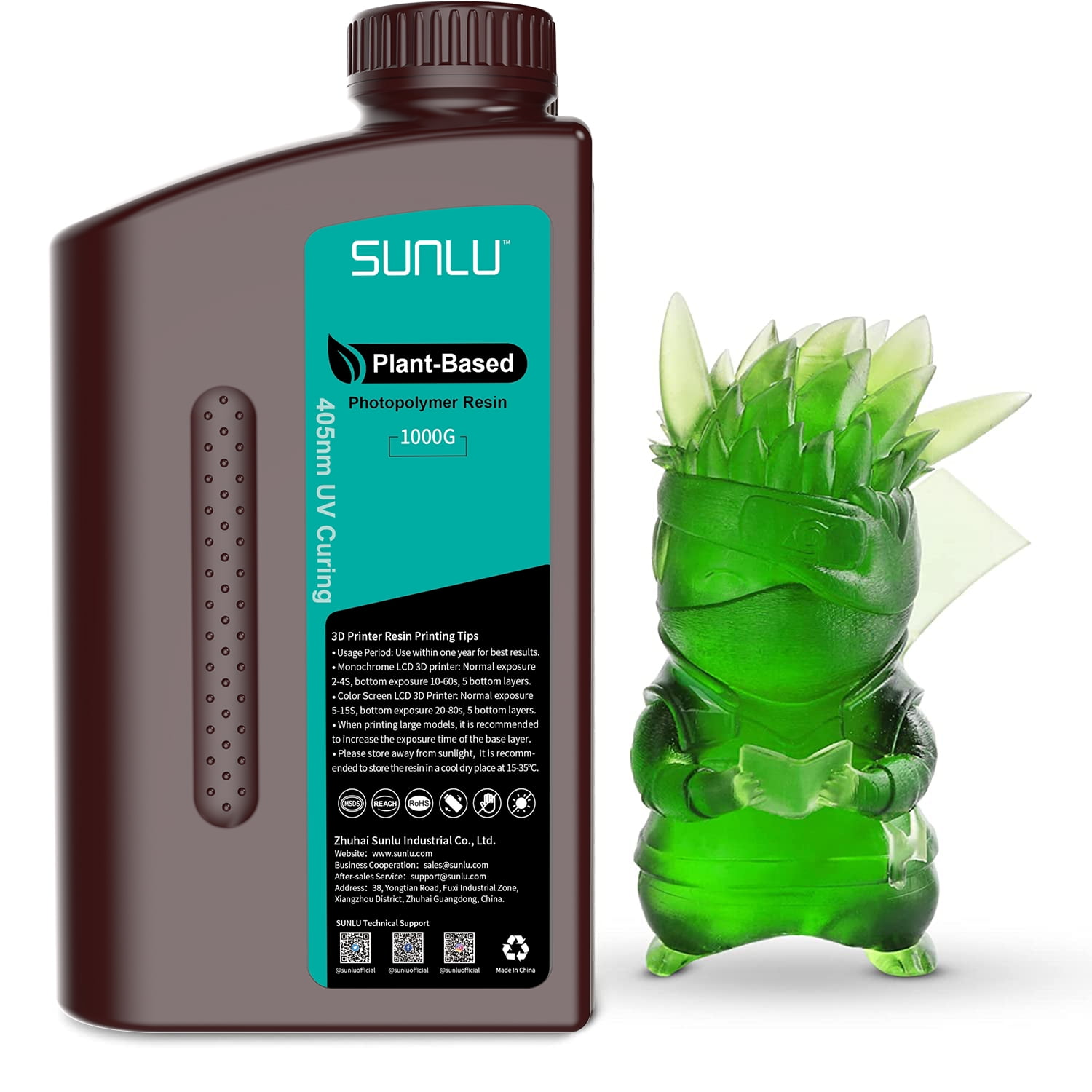 SUNLU 3D Printer Plant-Based Resin, Safe Plant-Based Biodegradable Resin: for LCD/DLP/SLA 3D ...