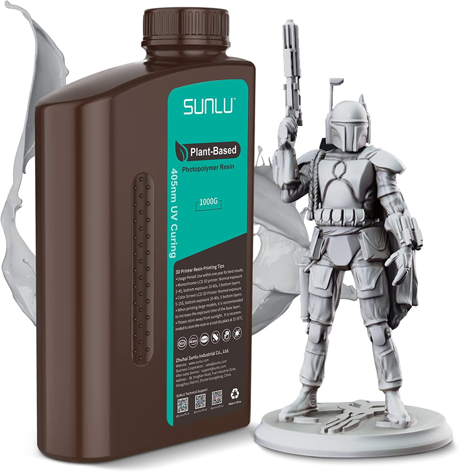SUNLU 3D Printer Plant-Based Resin, Safe Plant-Based Biodegradable ...