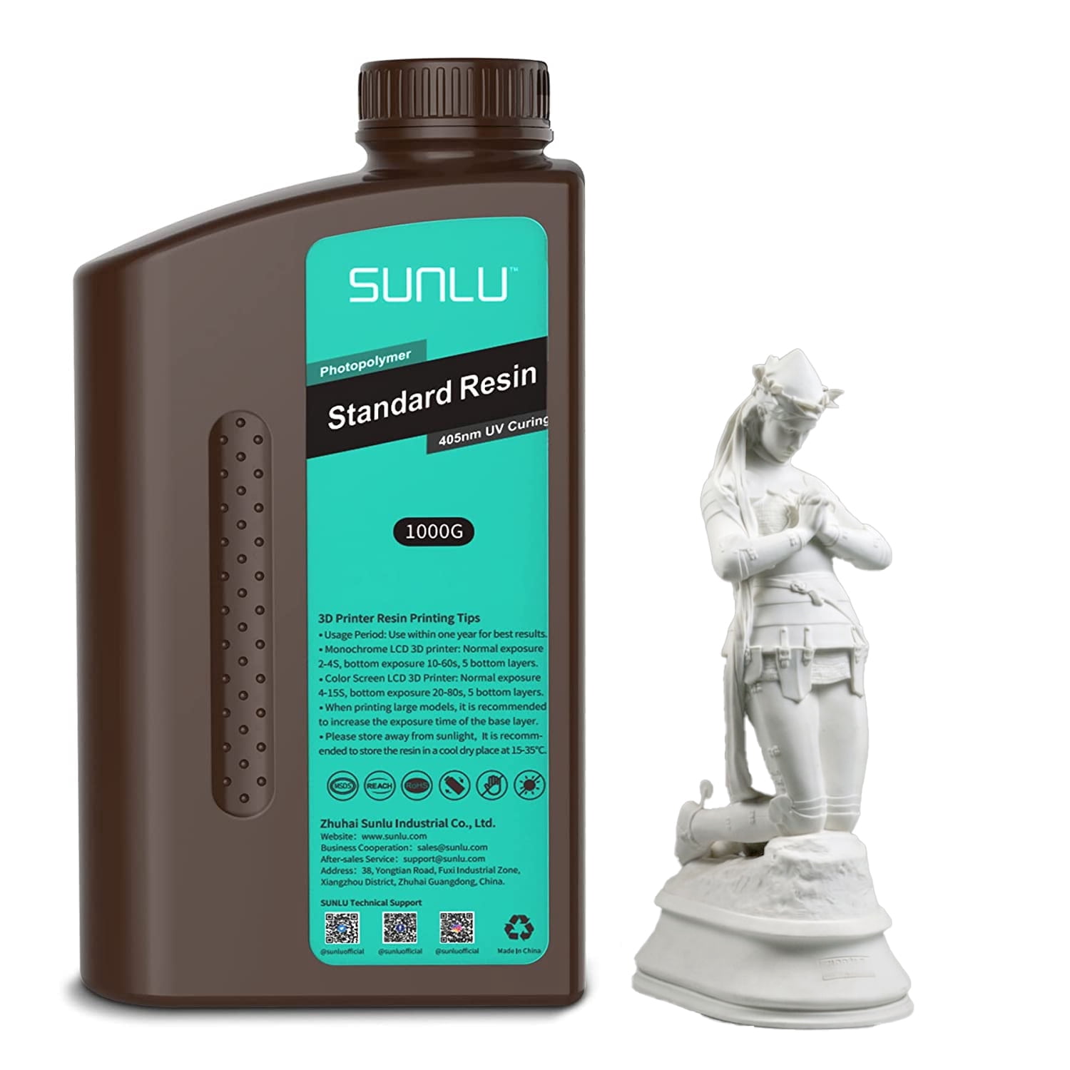 SUNLU 3D Printer Resin, 405nm UV Curing Rapid Resin,1000g Standard ...