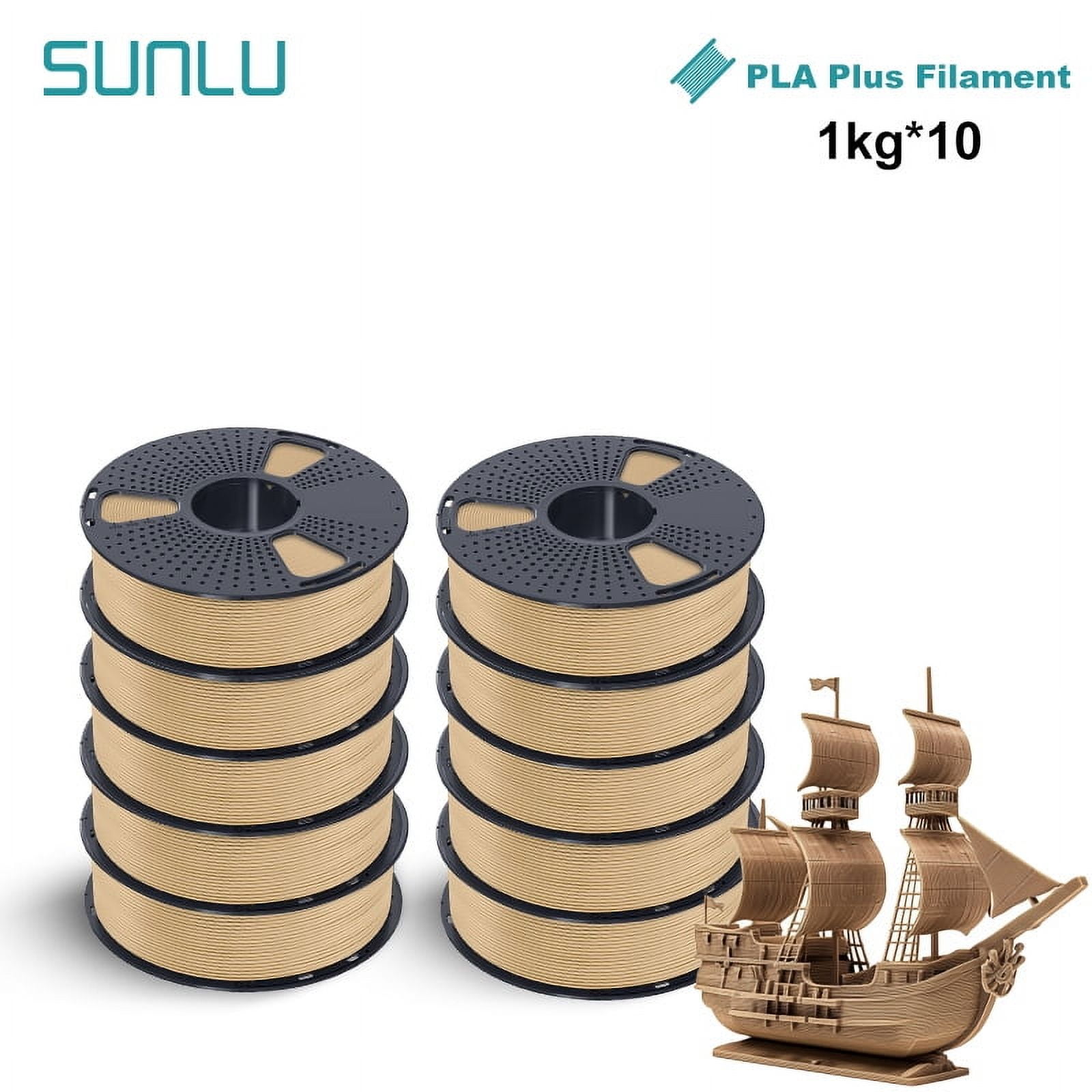 SUNLU PLA Plus Filament Bundle 10KG 1.75mm, Neatly Wound PLA Pro 3D Printing Filament 1.75mm ...