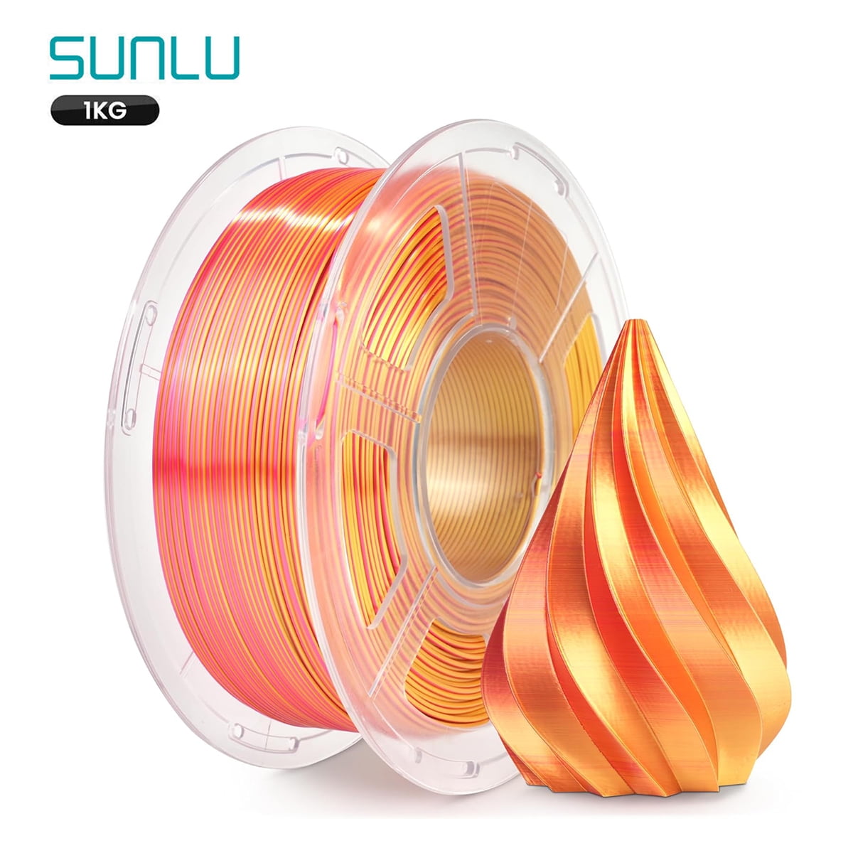 SUNLU PLA+ Silk Filament 1.75mm, 3D Printer Filament Silk PLA+, Shiny ...