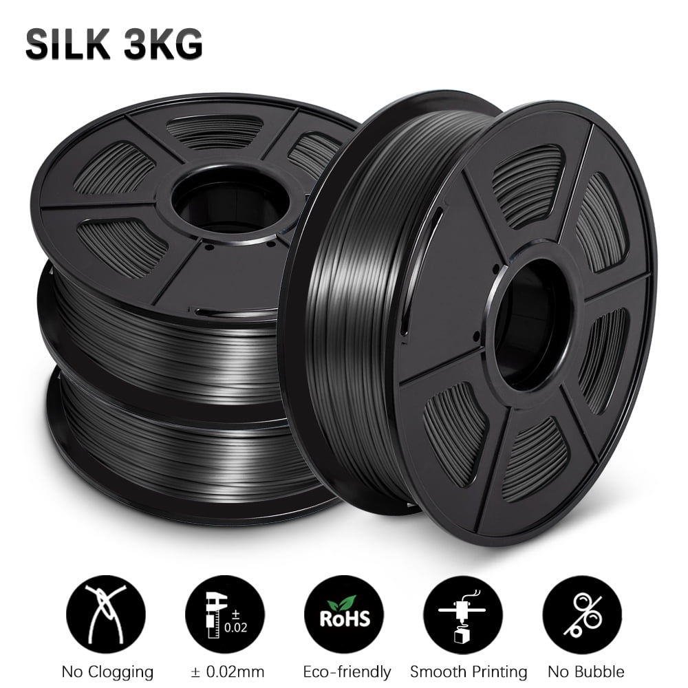 SUNLU Silk PLA Filament 1.75mm, Neatly Wound Shiny PLA 3D Printer ...