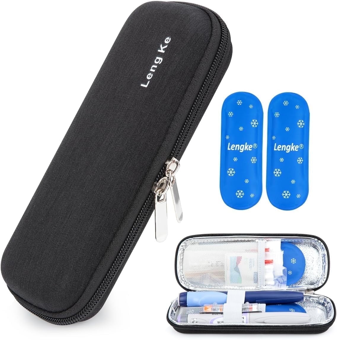 SUNMON Insulin Travel Pen Case with 2 Travel Ice Packs - Small EVA ...