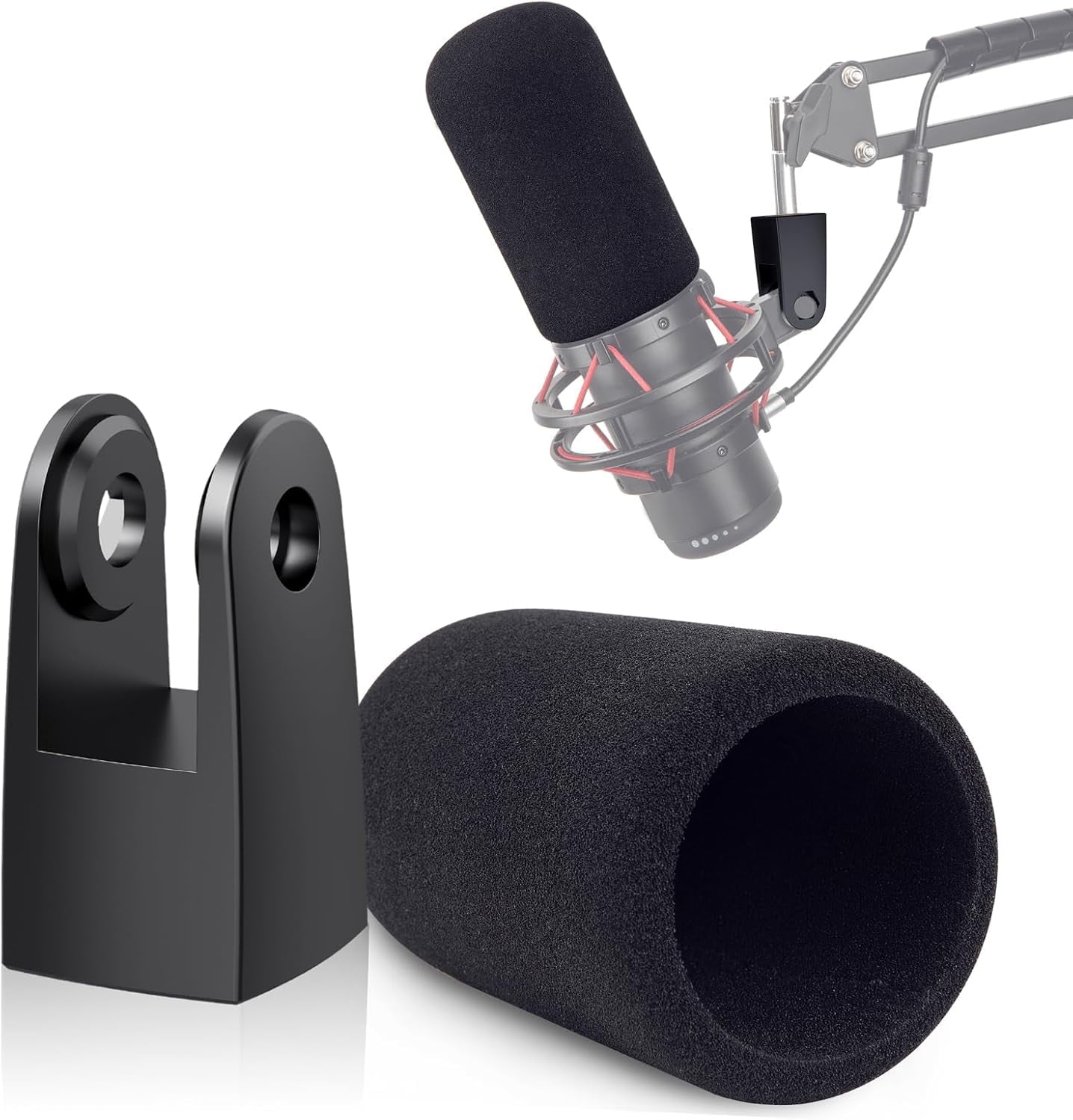SUNMON HyperX Quadcast Mount Adapter with Microphone Covers Foam ...