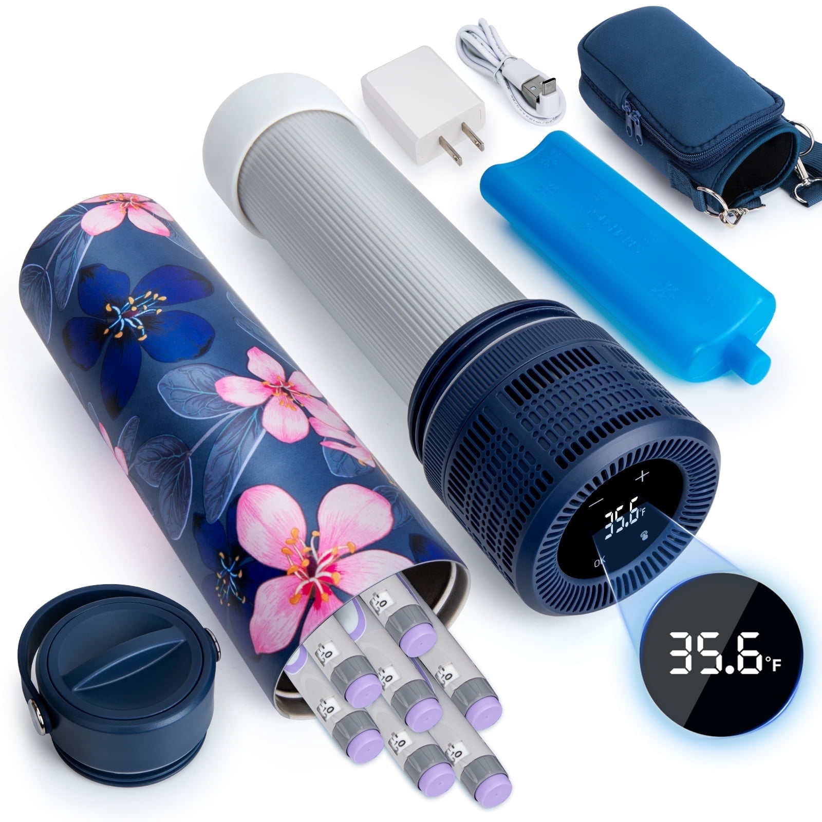 SUNMON Electric Insulin Cooler Travel Case, 35-68°F Custom & Display ...