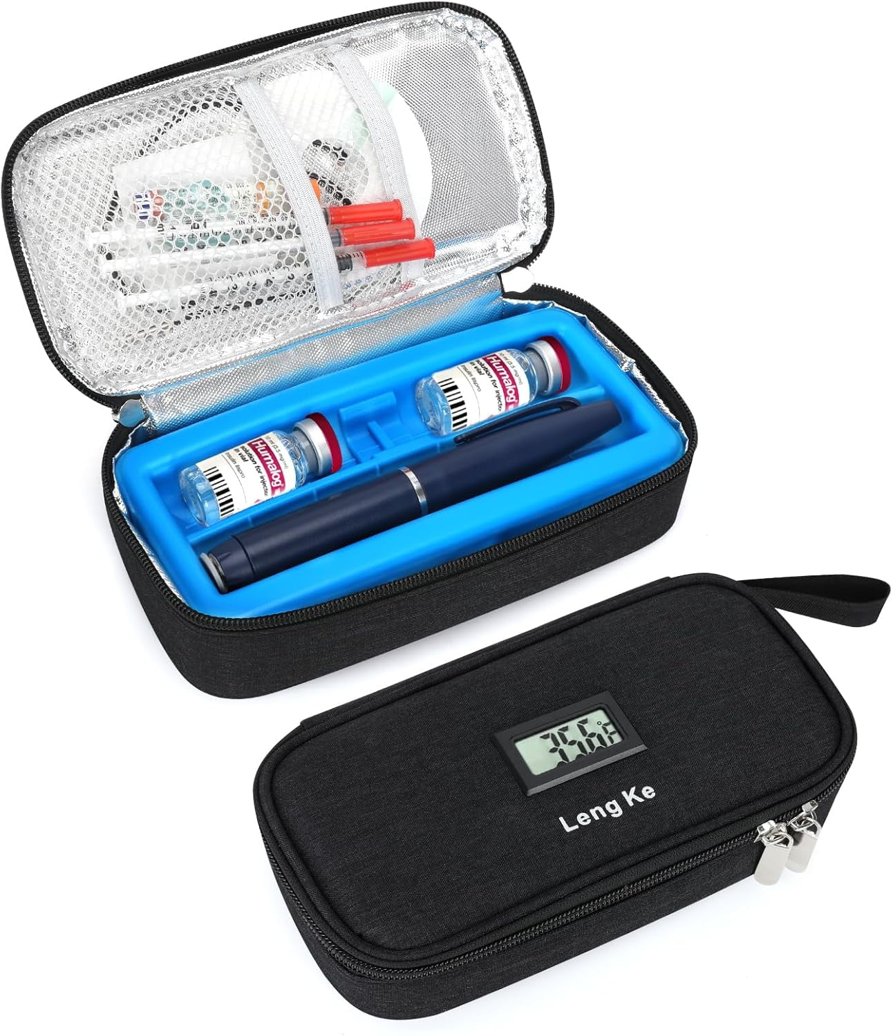 SUNMON Insulin Cooler Travel Case for Pen & Vials, Temperature Display ...
