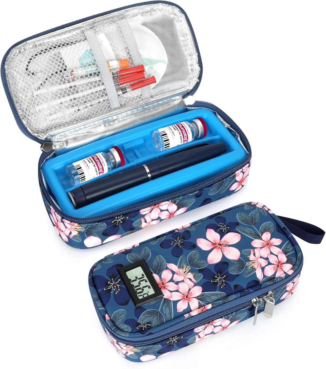 SUNMON Insulin Cooler Travel Case for Pen & Vials, Temperature Display ...