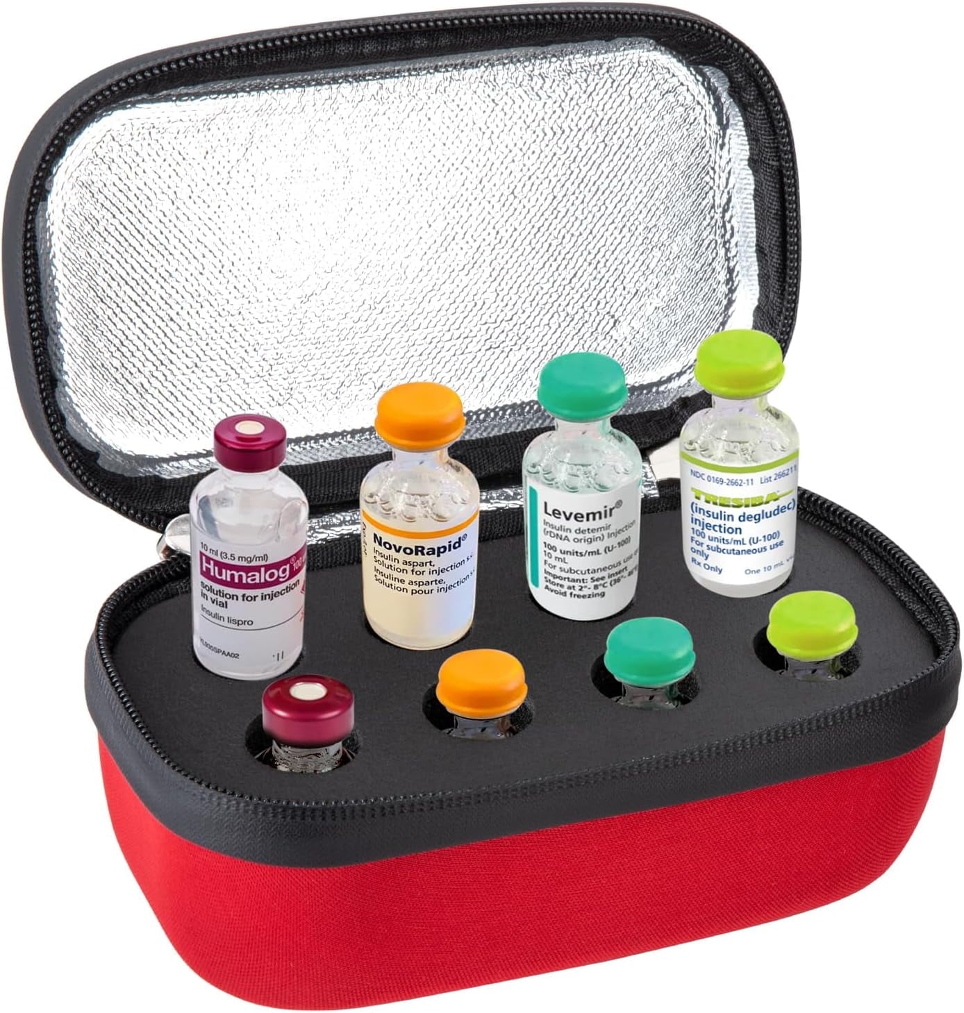 SUNMON Insulin Vial Holder - Insulin Vial Case Fits Standard 10ml U-100 ...