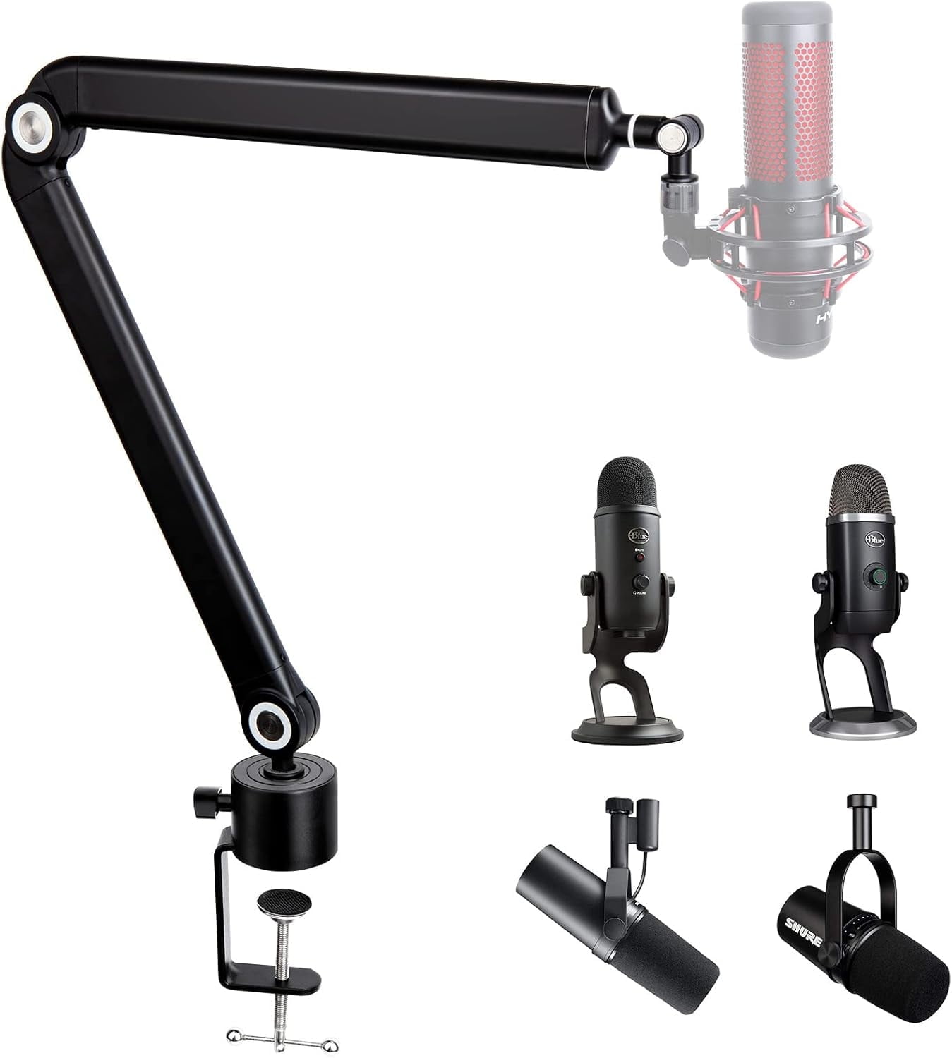 SUNMON Mic Arm Boom Arm - Microphone Arm for Yeti, QuadCast Mic and ...