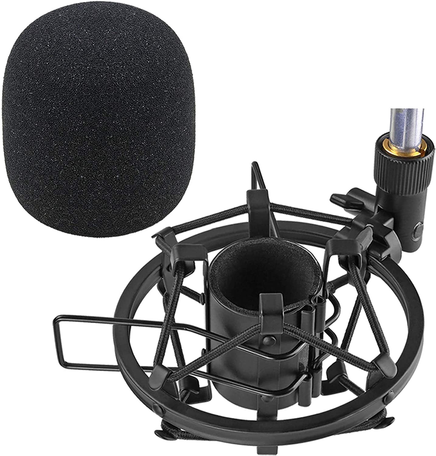 SUNMON SM58S Microphone Shock Mount Holder with Foam Windscreen for ...