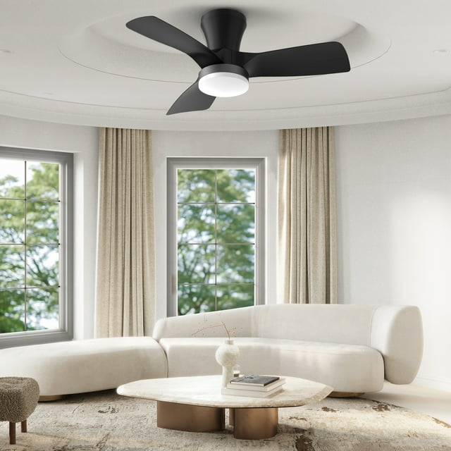 SUNMORY 30 inch Low Profile Ceiling Fans with Lights and Remote, 6 Wind ...