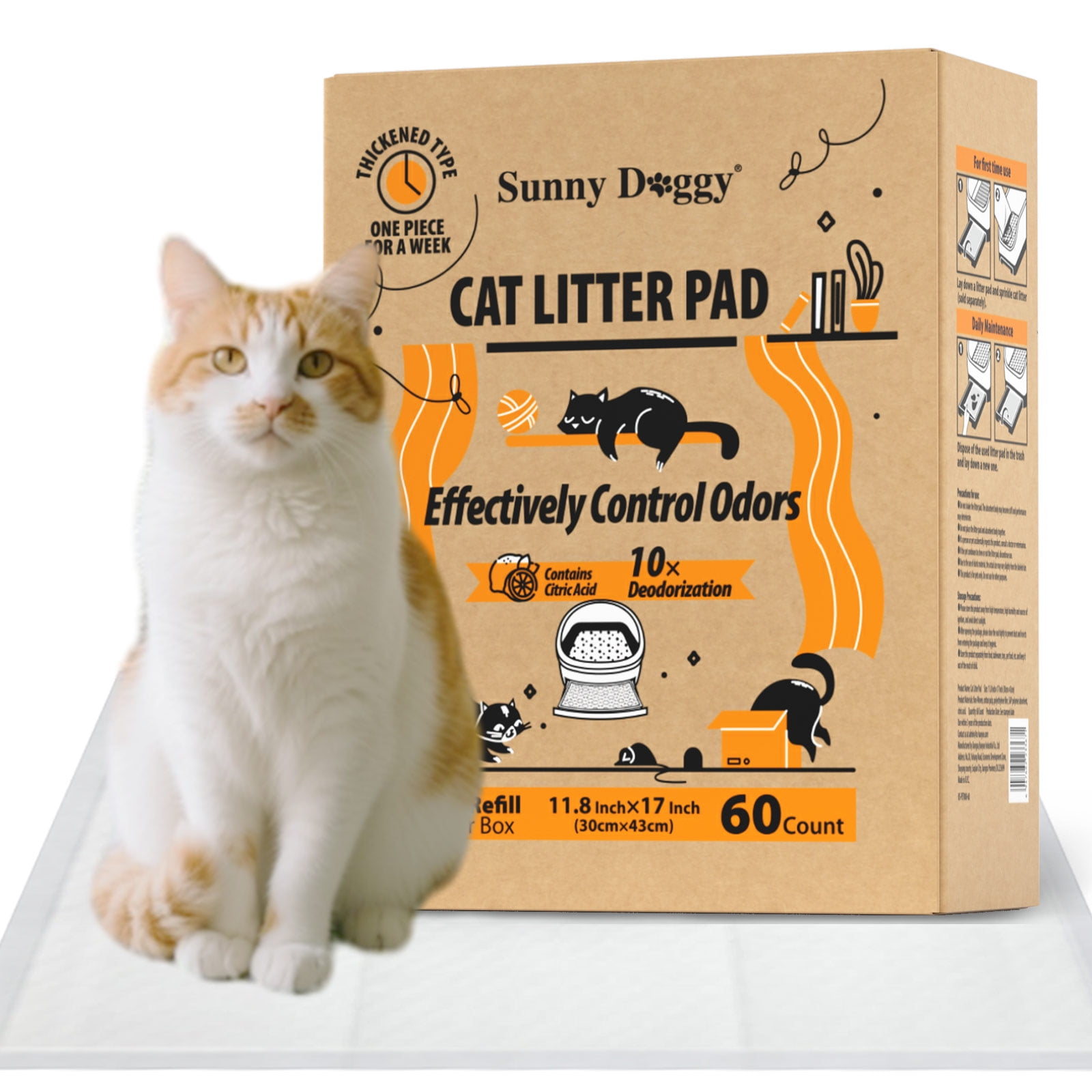 SUNNY DOGGY Cat Litter Pads for Tidy Cats Breeze Litter System, 17" X ...