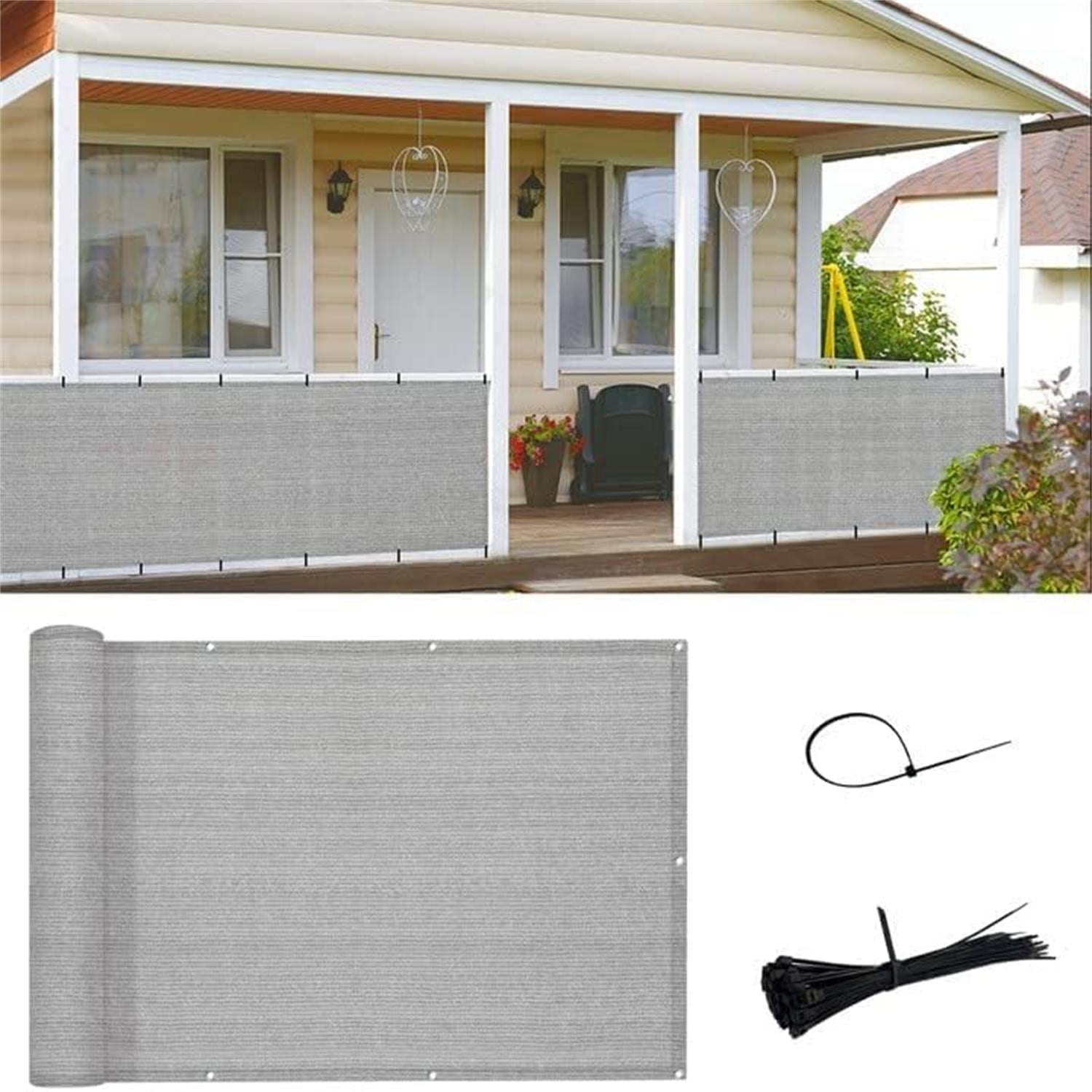 SUNNY GUARD Balcony Privacy Screen, 3'x10', Brown-Gray, Outdoor UV ...