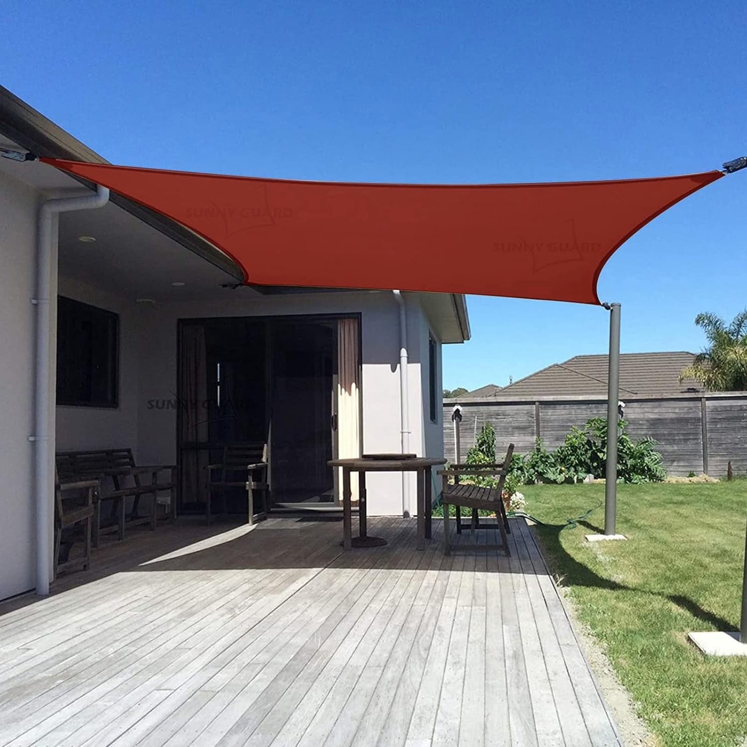 SUNNY GUARD, Sun Shade Sail, 10'x13' Rectangle, Terra Red - Walmart.com