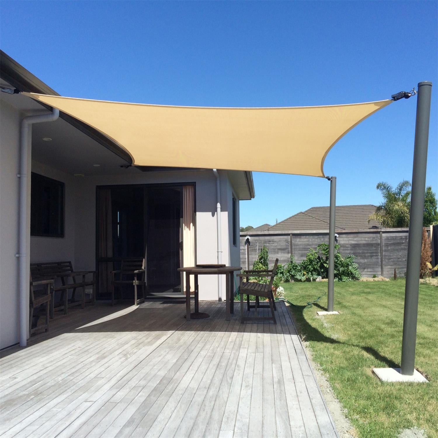 SUNNY GUARD Sun Shade Sail 6.5/8/10/12/13FT Rectangle UV Block Sunshade ...