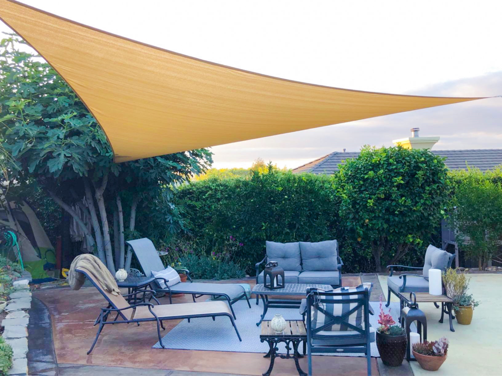 Shadesheet by Boen Sun Shade Sail Canopy, Triangle, Blue,12'x12'x12 ...